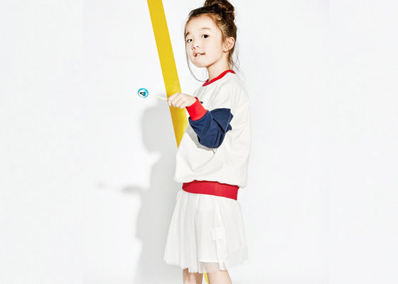 Contrast Color Ribbed Girls Raglan Shirt , Knitted Kids Pullover Sweater Long Sleeve supplier