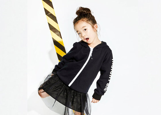 Trendy 100% Cotton Girls Fleece Hoodie , Casual Kids Cardigan Sweater supplier