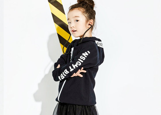 Trendy 100% Cotton Girls Fleece Hoodie , Casual Kids Cardigan Sweater supplier
