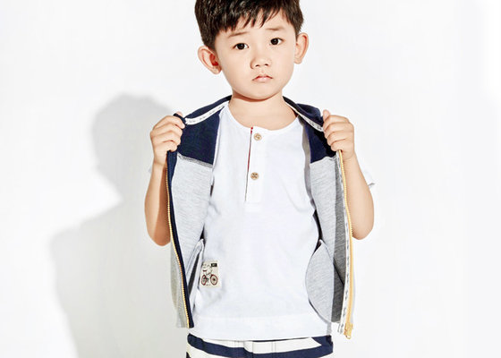 Spring / Fall Kids Boys Clothes Boys Zip Up Hoodies Sleeveless Vest Outfits supplier