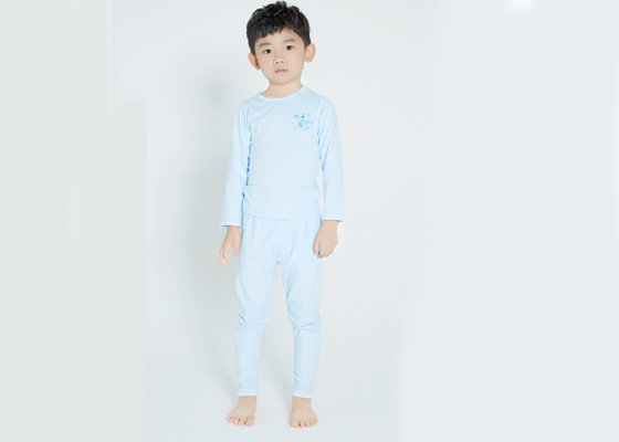 2 Pieces Boys Pajama Set , Boys Sleepwear Sets 100% Cotton Interlock Piece Dye supplier