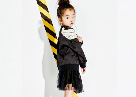 Fashion Scuba Kids Girls Clothes Girls Pullover Sweater With PU Wing Print supplier