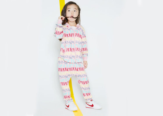 Reactive Printing Kids Girls Clothes Size 8 Little Girls Long Sleeve Tops And Long Pant supplier