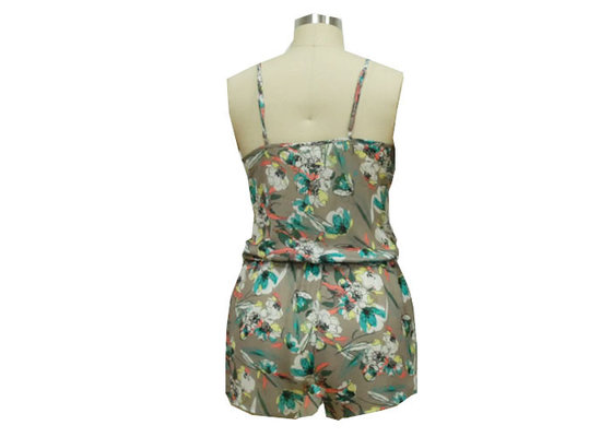Disperse Printing Womens One Piece Pajamas , Womens Party Jumpsuit Camisole Style supplier