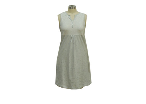 White Pure Cotton Sleeveless Nightdress , Super Soft Women'S Jersey Sleepwear supplier