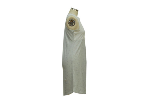 White Pure Cotton Sleeveless Nightdress , Super Soft Women'S Jersey Sleepwear supplier