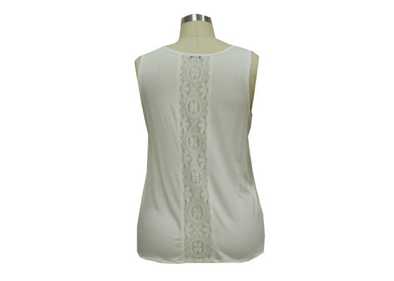 Fashion Lace Back Tank Top , Women'S 100 Percent Cotton Tank Tops Comfortable supplier