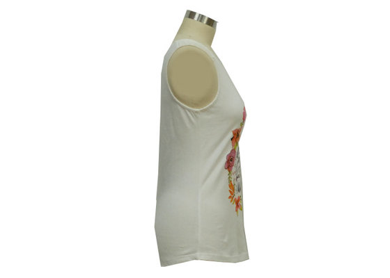 Round Neck Flowy Ladies Tank Tops White Camisole Tank Top Lace Stitching Shoulder supplier