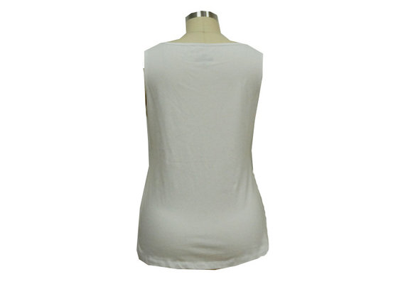 Round Neck Flowy Ladies Tank Tops White Camisole Tank Top Lace Stitching Shoulder supplier