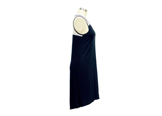 Cosy Ladies Night Dresses Sleepwear Jersey Sleeveless Dress Lace Contast Binding supplier