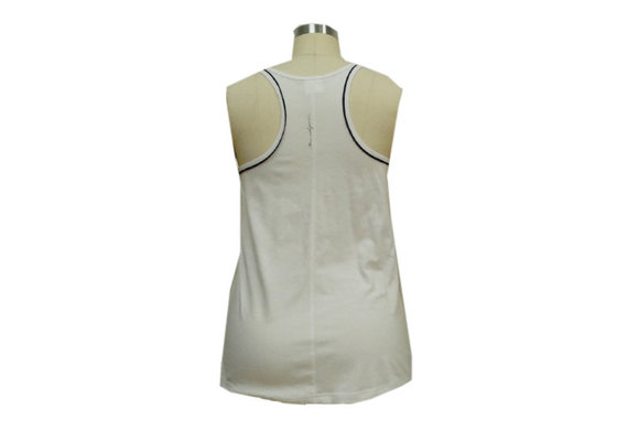 Outdoor Loose Fit Womens Sports Vest Tops , Sleeveless Ladies Knitted Tank Tops supplier