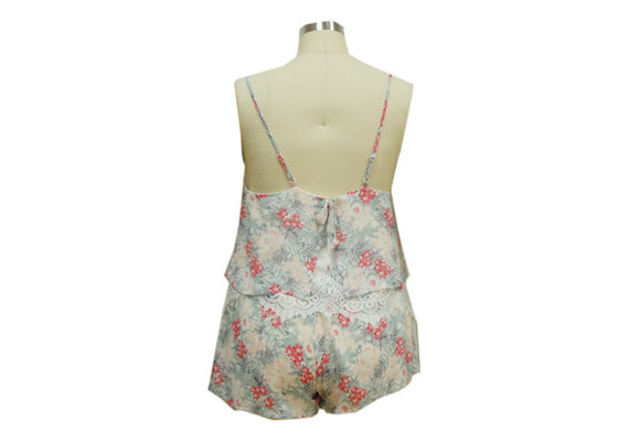 Crinckled Crepe Women'S Pajama Short Sets , Womens Summer Loungewear OEM Service supplier