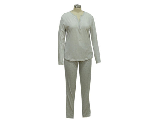 Womens Grey Loungewear Set , Womens Cotton Sleepwear Sets Soft Hand Feel supplier