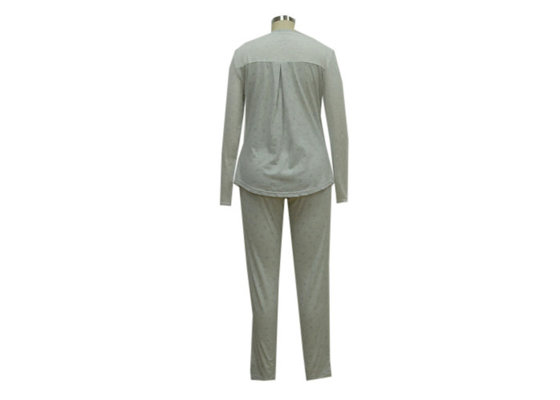 Womens Grey Loungewear Set , Womens Cotton Sleepwear Sets Soft Hand Feel supplier