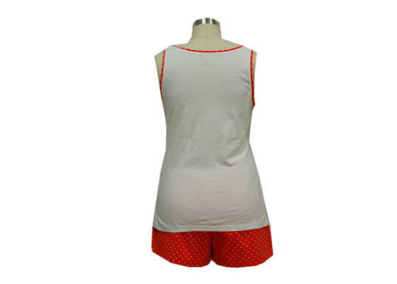 100% Cotton Ladies Loungewear Sets Cartoon Printing Sleeveless Top + Allover Print Shorts supplier