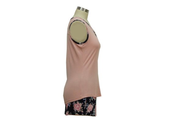 Funky Comfy Summer Ladies Loungewear Sets Two Piece Sleeveless V Neck Tops supplier