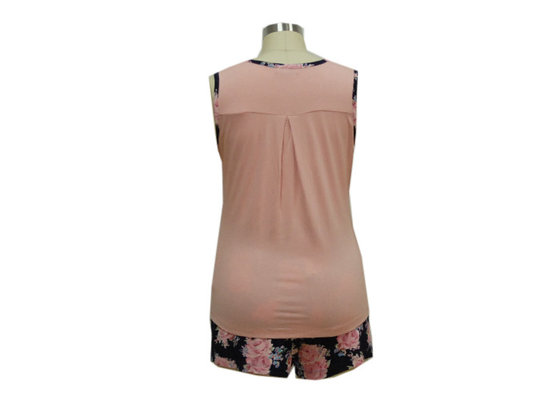 Funky Comfy Summer Ladies Loungewear Sets Two Piece Sleeveless V Neck Tops supplier