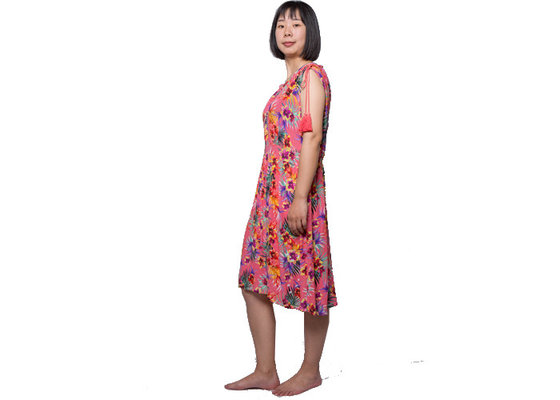 Sleeveless 100 Polyester Satin Summer Pajamas With V Neck At Front And Back supplier