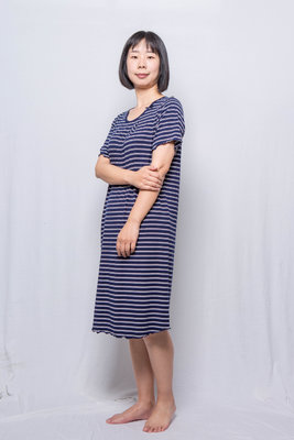 Yarn Dye Viscose / Elasthan Stripped Pajamas Ladies Summer Short Sleeves supplier