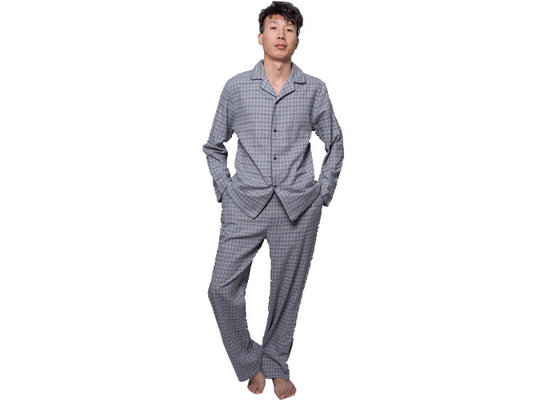 Yarn Dye Stripe 100% Cotton Flannel Checked Pyjamas Long Sleeve Long Pant supplier