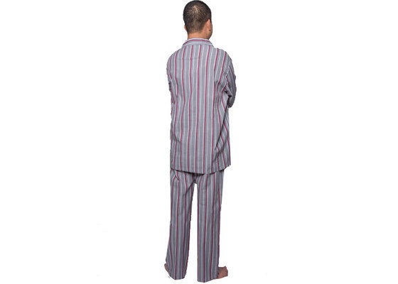 Men ' S Long Sleeve Long Pant Stripped Pajamas , 100 Cotton Sleepwear Plus Size supplier