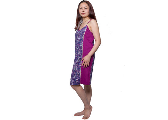 Single Jersey Braces Skirt Womens Summer Nightwear With Contast Corron Lace supplier