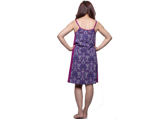 Single Jersey Braces Skirt Womens Summer Nightwear With Contast Corron Lace supplier