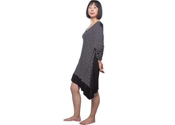 Black Sleepwear Night Dress Viscose Elastane Jersey Ladies Summer Pajamas With Solid Bnad supplier