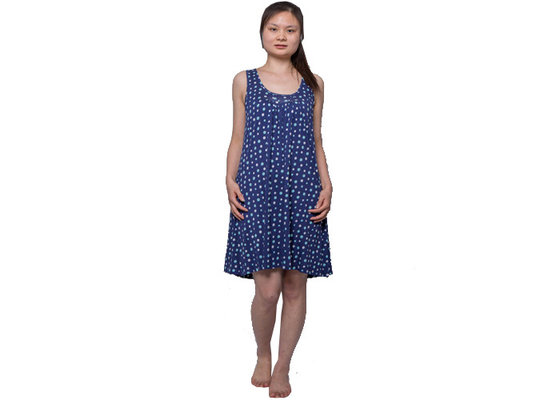 Cotton Bamboo Womens Summer Nightwear / Sleeveless Womens Summer Nightgowns Dots Print supplier