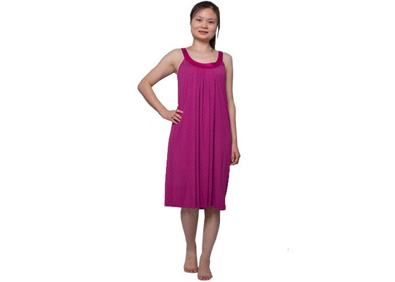 Soft Viscose Jersey Pyjamas Womens Summer Nightwear , Sleeveless Ladies Night Dress supplier