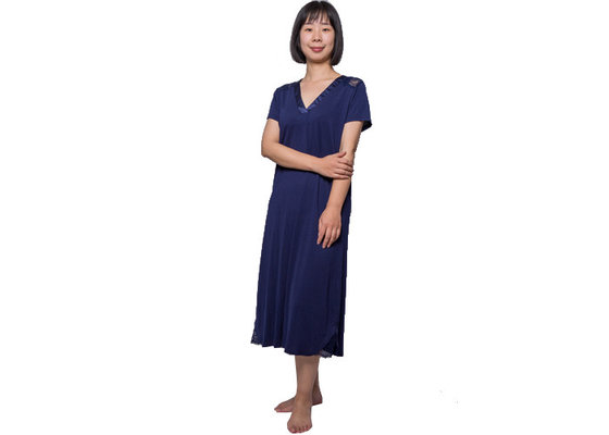 Romantic Ladies Night Dresses Sleepwear , Short Sleeve Summer Pjs For Ladies supplier