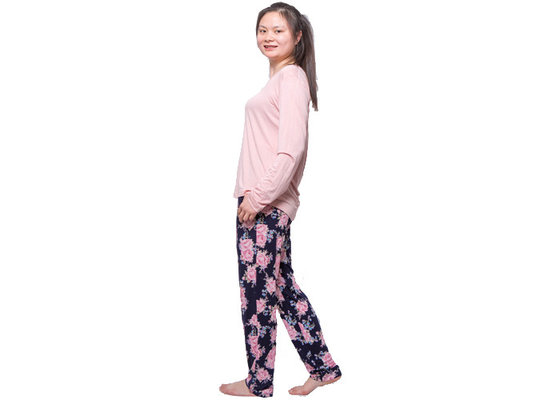 Fancy Womens Summer Nightwear Ladies Viscose Light Knit Long Pajama Sets supplier