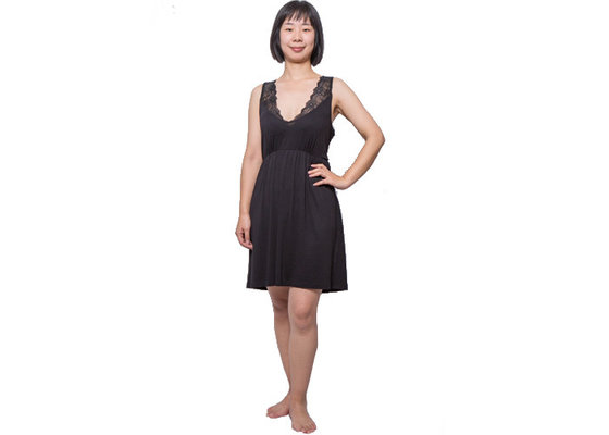 Soft Viscose Womens Summer Nightwear Sexy Ladies Sleeveless Nightgown supplier