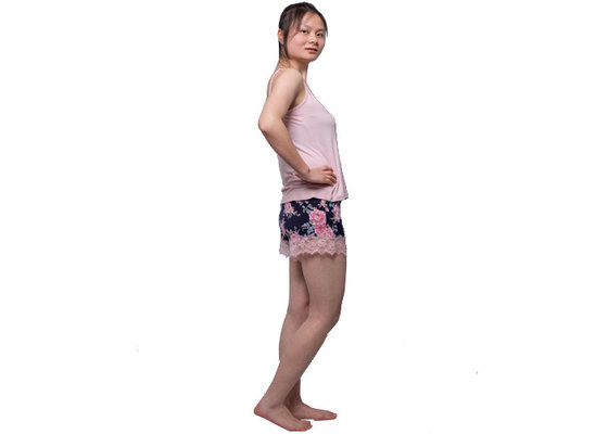 Short Loungewear Set Super Soft Womens Summer Nightwear Wide Lace Decorate supplier