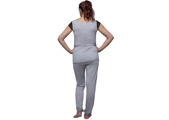 Soft Gery Melange Jersey Ladies Nightwear Women ' S Loungewear Outfits supplier