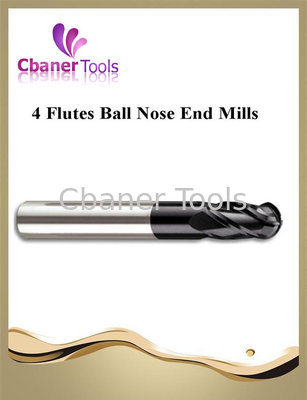 Tungsten Carbide low Price TiAlN Coating Ball Nose 4Flutes End Mills for Steel