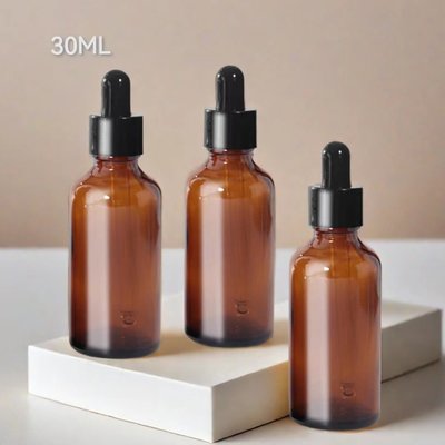 Wholesale Brown Glass Dropper Bottle 30ml for Essential Oil Blends, Glass Bottle With Labeling