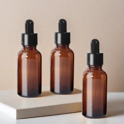 Round Dropper Bottle 20ml with Glossy Surface for Cbd Oils Package , Bottles With Labeling
