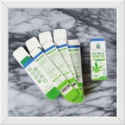 CBD Liquids Paper Box With Dropped Bottle Packaging And Labels Printing Custom Logo