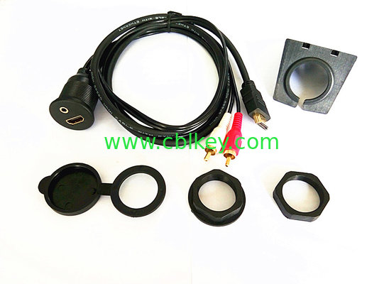 Car Dashboard Flush Mount HDMI and 2RCA Extension AUX Car Radio cable