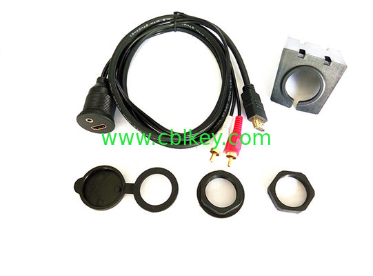 Car Dashboard Flush Mount HDMI and 2RCA Extension AUX Car Radio cable