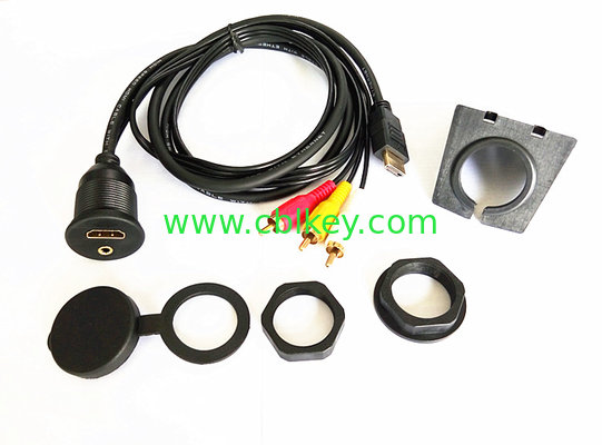 Car Dashboard Flush Mount HDMI and 3RCA Extension AUX Car Radio cable
