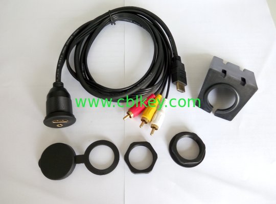 Car Dashboard Flush Mount HDMI and 3RCA Extension AUX Car Radio cable