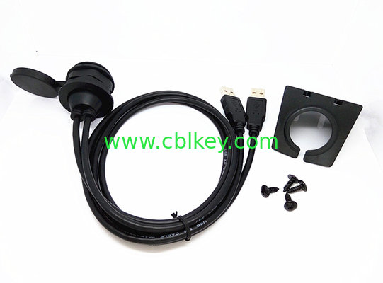 1m In Car Dash Insulations Flush Mount Dual USB Extension Car Radio cable