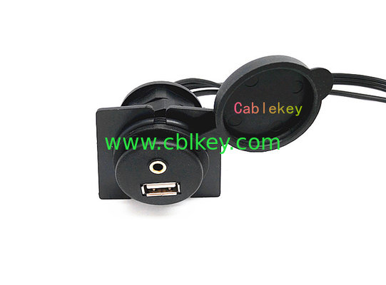 Car Dashboard Flush Mount USB and 3RCA Extension Car Radio cable