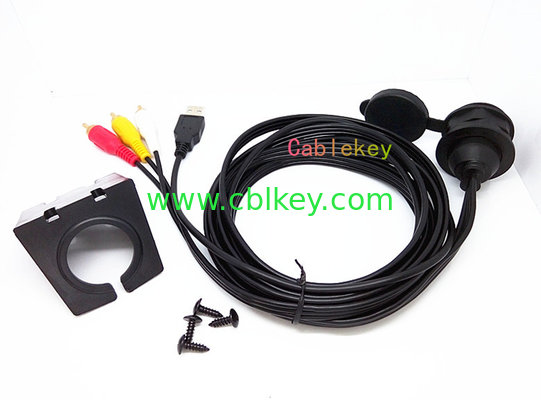 Waterproof Car Dash board Insulations Flush Mount Hdmi and 3RCA Extension Car Radio cable