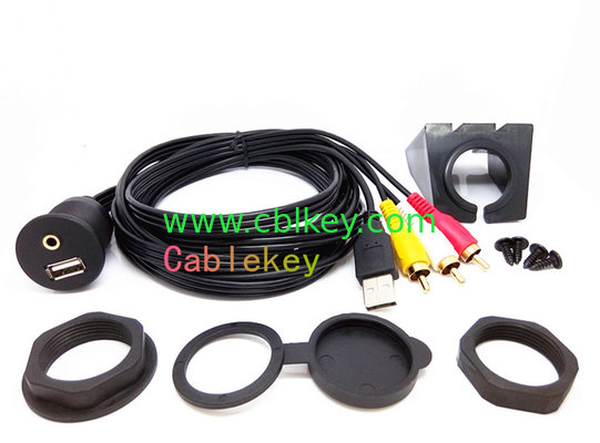 Waterproof Car Dash board Insulations Flush Mount Hdmi and 3RCA Extension Car Radio cable