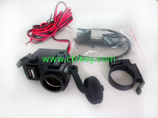 5V USB 12V Motorcycle USB Charger Power Port Socket Cable