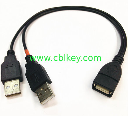 USB 2.0 A Female plug to 2 dual USB A Male jack Y splitter Hub adapter Cable