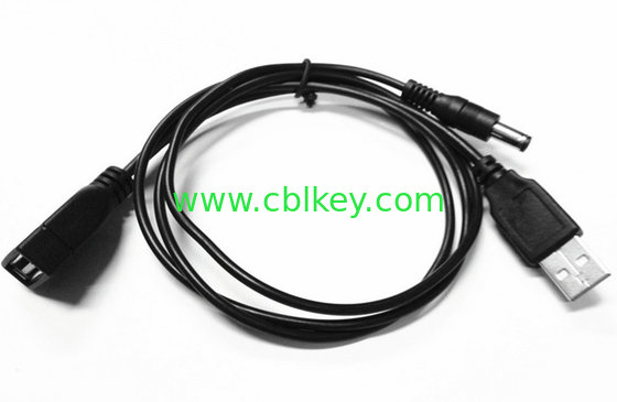 3Ft 1M USB 2.0 A female to USB A male with 5.5x2.1 DC plug power Y splitter Cable